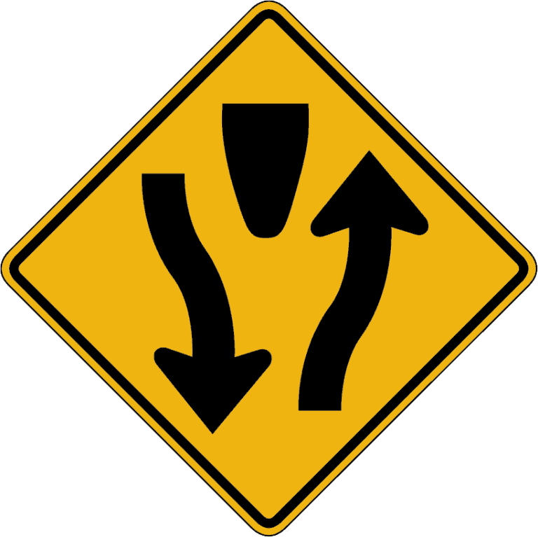 Divided Highway Sign: Meaning, Quiz Definition, Example, Shape ...