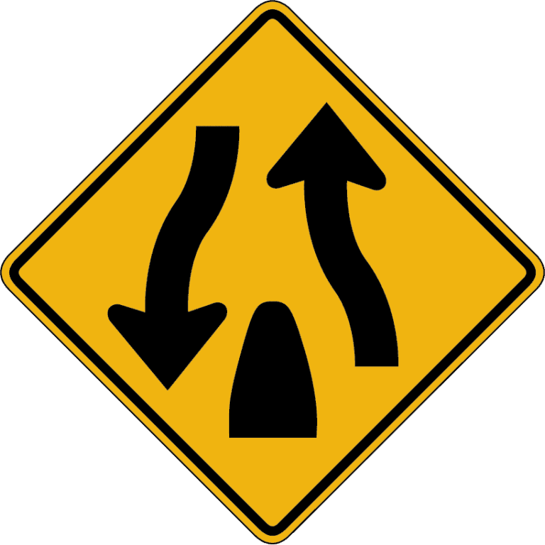 Divided Highway Sign: Meaning, Quiz Definition, Example, Shape ...