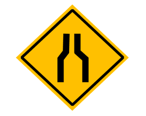 Road Narrows Sign Meaning, Quiz, Definition, Example, Shape, Location ...